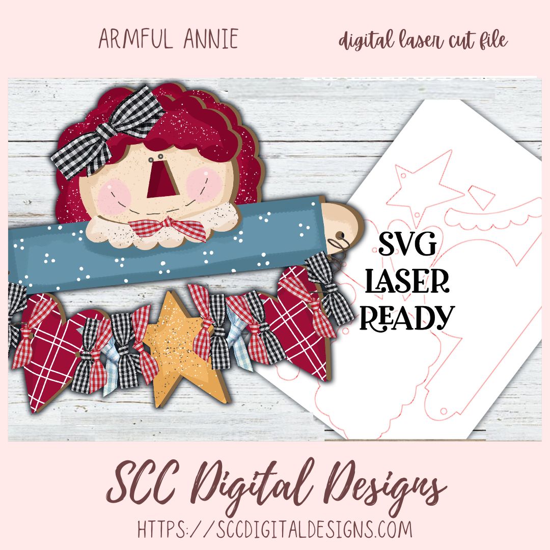 Prim Annie Digital Laser SVG, 3D Layered Primitive Annie Laser Cutter ...