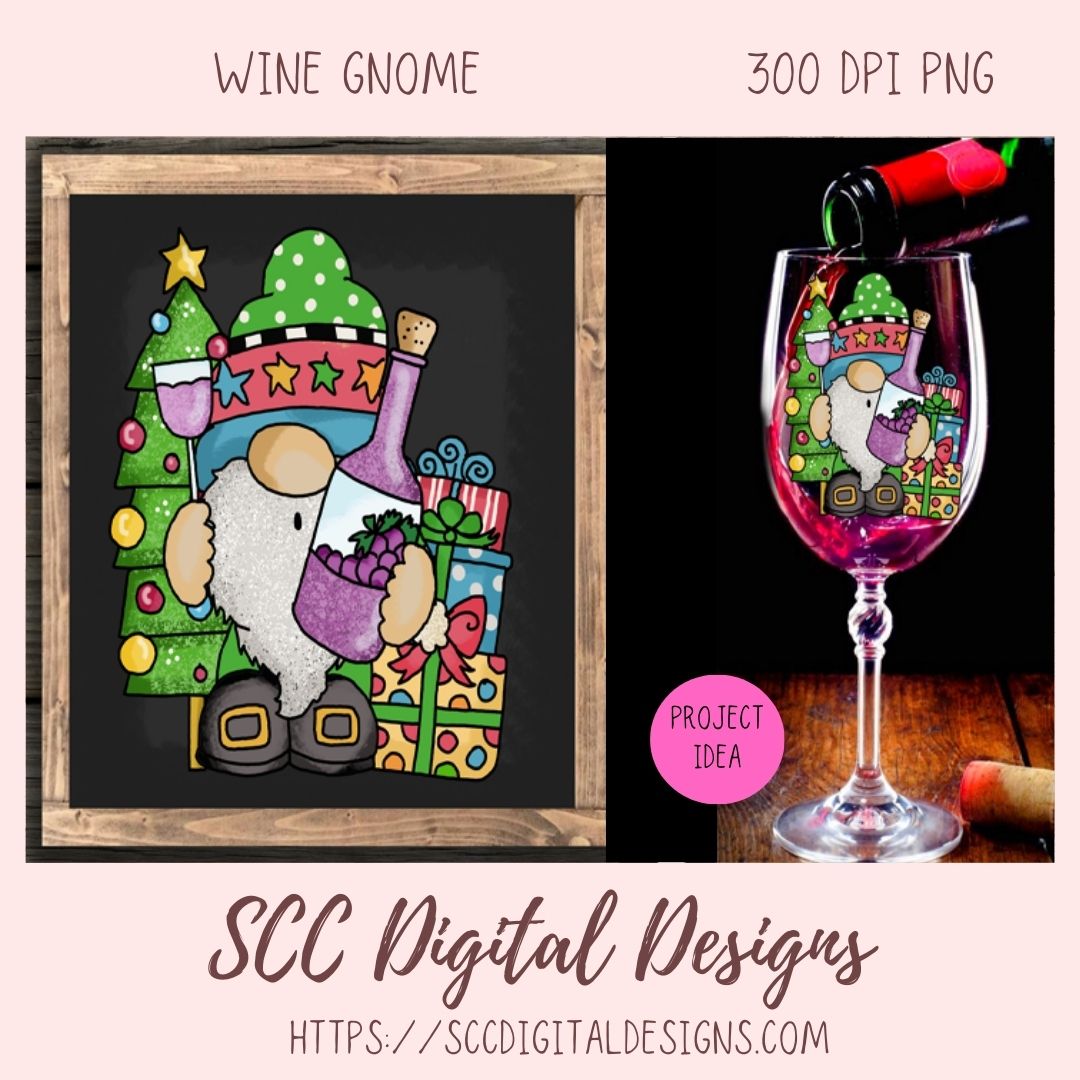 Wine Gnome PNG, Gnome Sublimation Clipart Tumbler Graphics, Wine Gnome ...