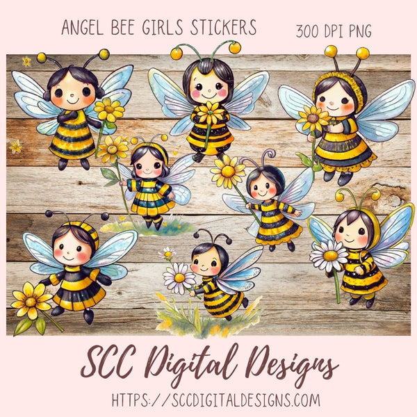 Honey Bee PNG, Angel Girl Planner Stickers, Bee Clipart Travel Journal ...