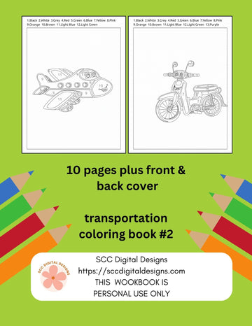 transportation coloring book pages