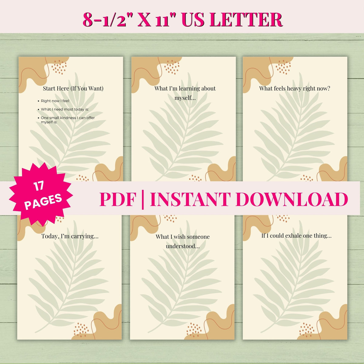 Boho 7-Day Reset Planner for Burned-Out Moms, Printable Self-Care Work ...
