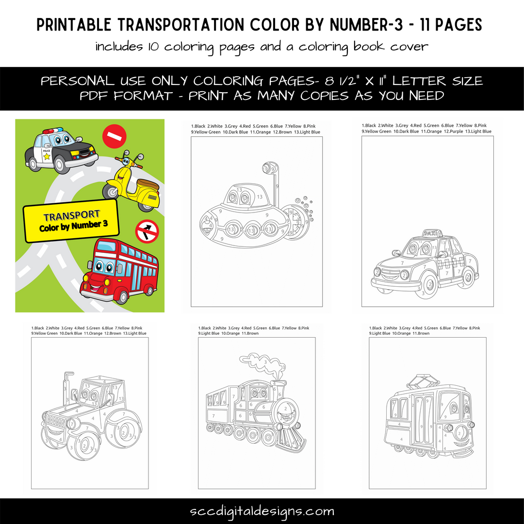 transportation coloring pages to print