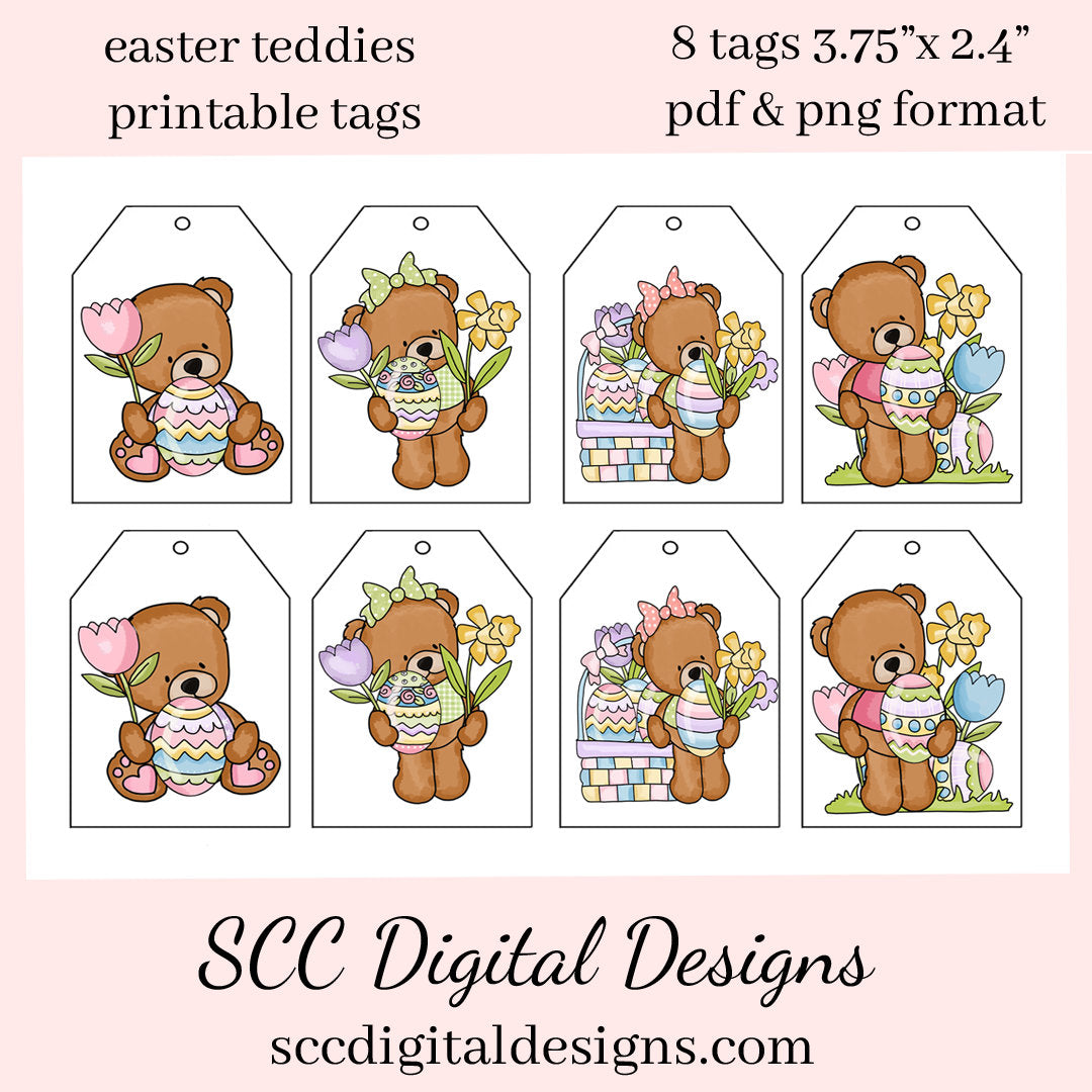 DIY Easter Cards, Print at Home Gift Tag, Easter Gift Tags for Kids, C ...
